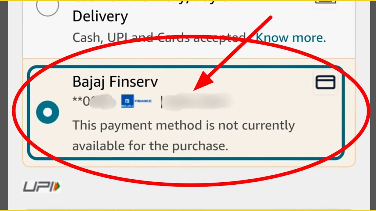 Fix Bajaj emi card this payment method is not currently available for ...