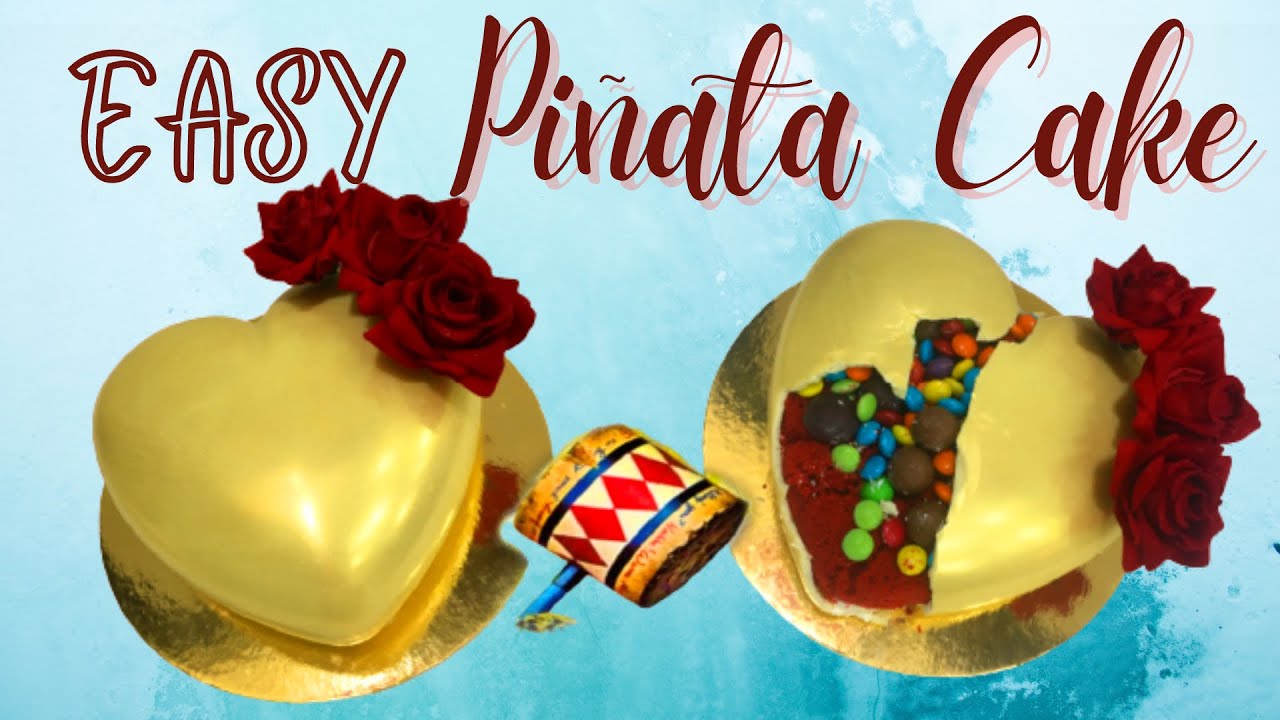 Easy Gold piñata cake | how to make easy piñata smash cake | chocolate ...
