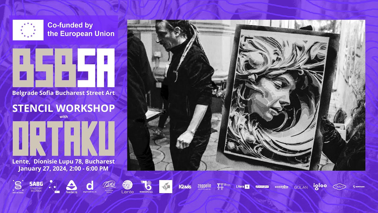 BSBSA Stencil workshop with Ortaku - YouTube