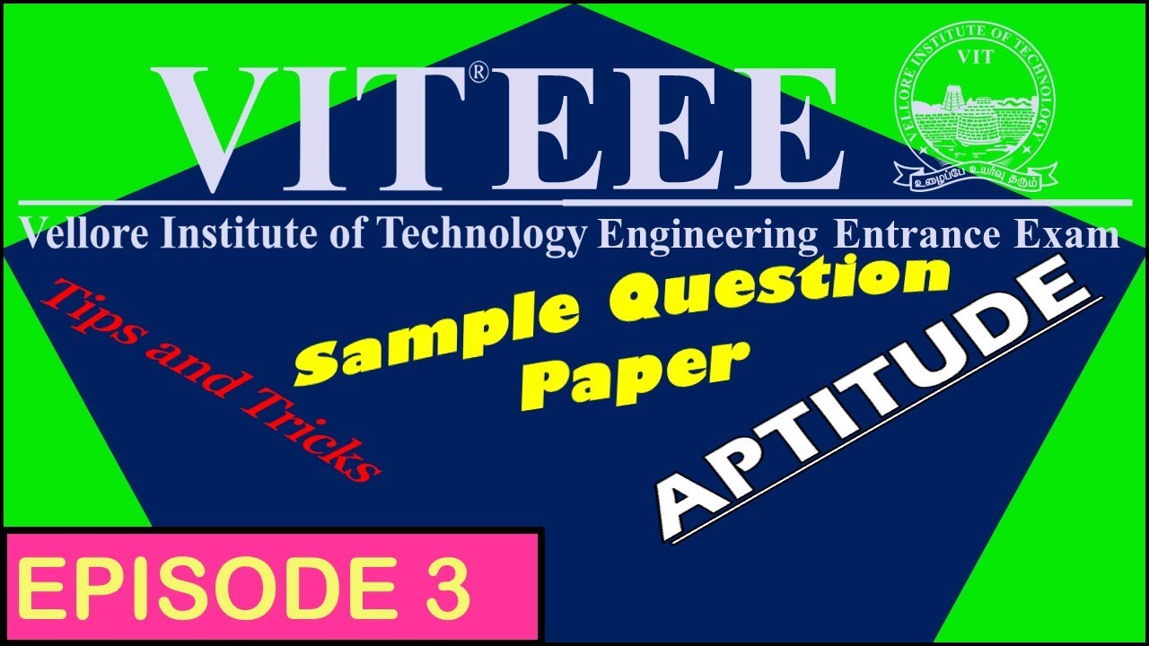 VITEEE Aptitude | Sample Questions | Detailed Solution with Shortcuts ...