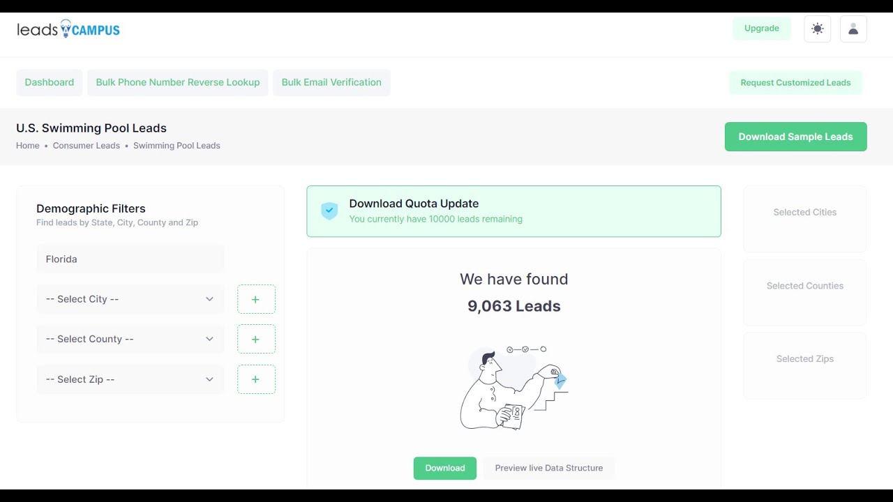 How to export US Swimming Pool Owner Leads - YouTube