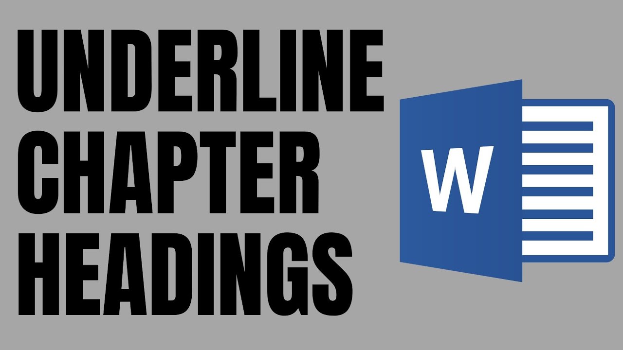 How to Underline Chapters Headings in Microsoft Word - YouTube