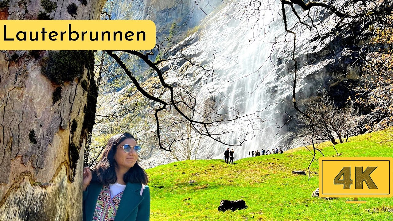 Lauterbrunnen 4K walking tour | Staubach waterfall | Lauterbrunnen ...