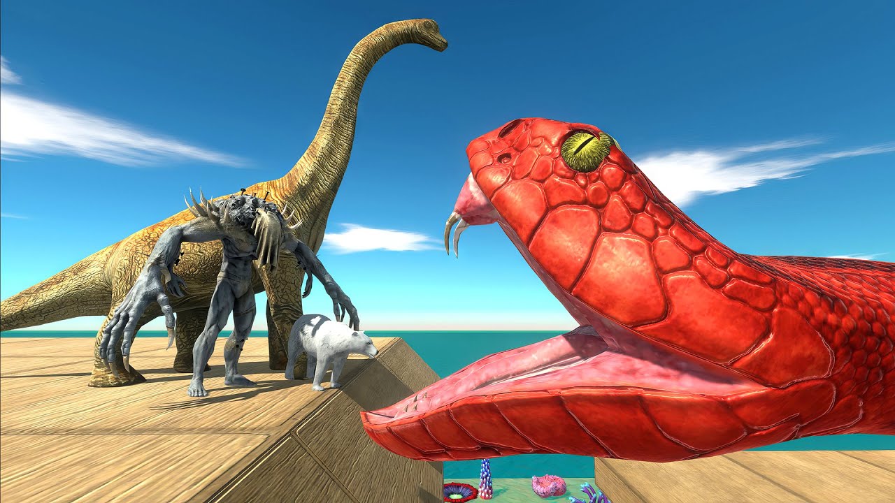 Reptiles Challenge - Jump Over Titanoboa + Crocodile - Animal Revolt ...