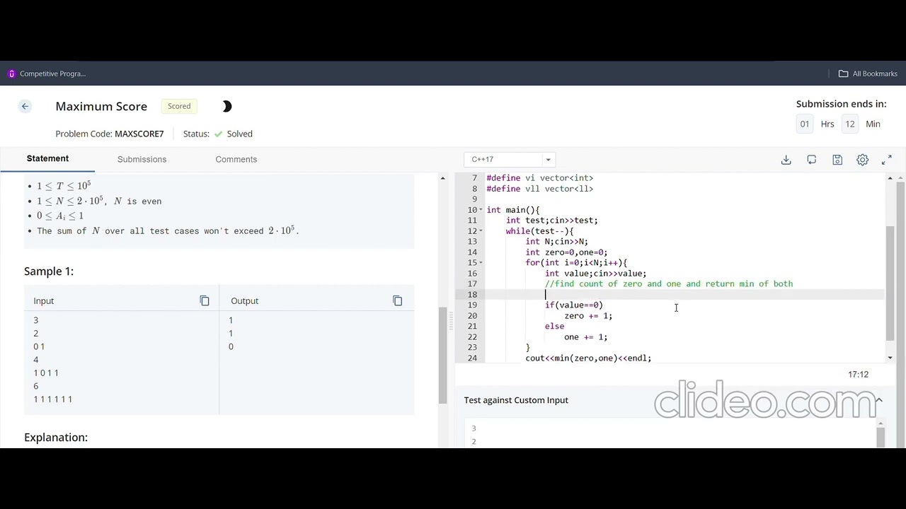 Codechef Start113c Maxscore7 Solution Youtube 6328