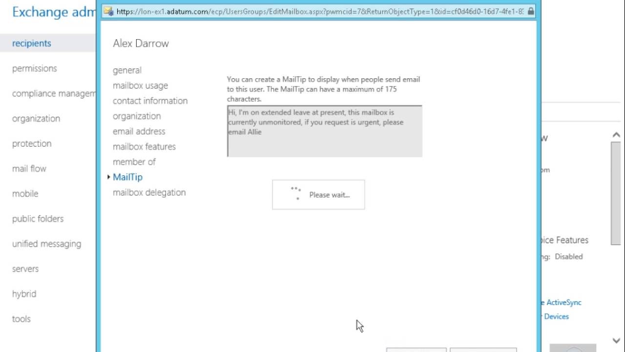 20345 1 Demo17 Configuring Mailtips - YouTube