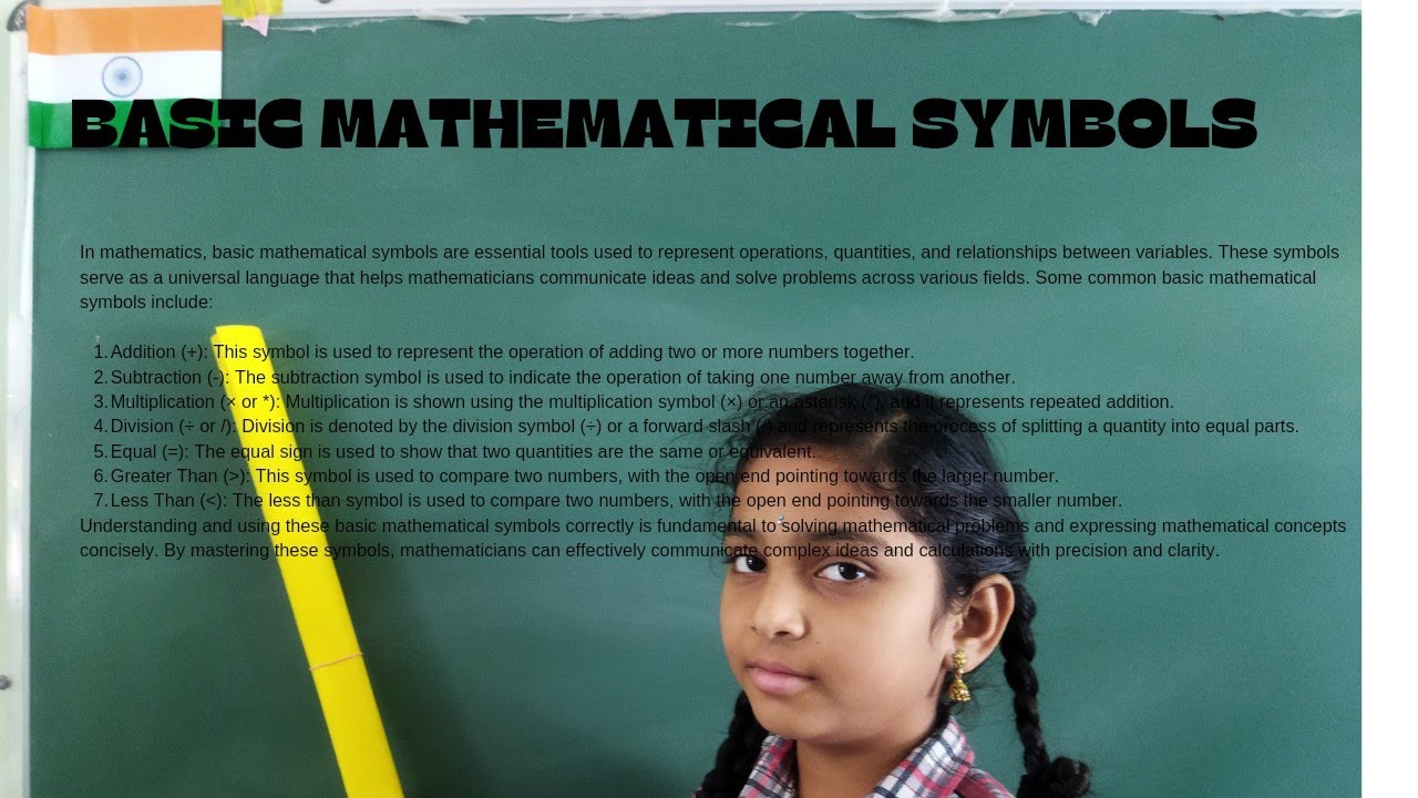 Basic mathematical symbols//presented by primary school children# ...