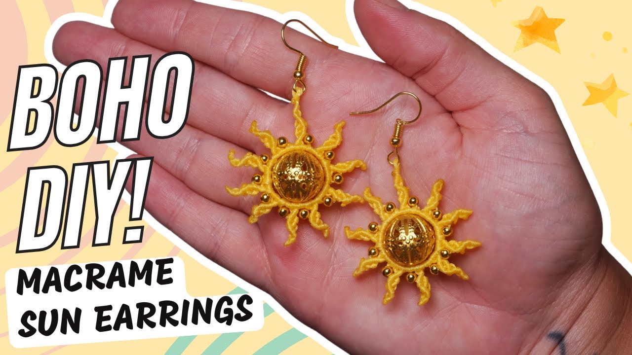 How To Make Macrame Sun Earrings - Easy Micro Macrame Tutorial! ☀️ ...