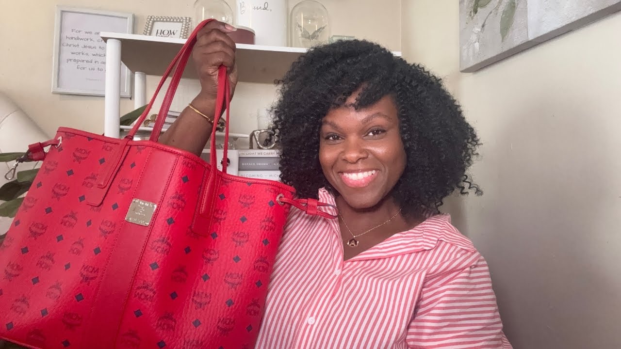 Candy Red MCM Reversible Liz Shopper Tote | FINALLY got my wishlist bag ...