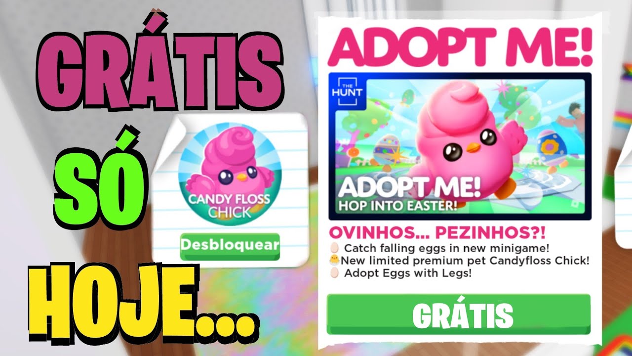 🚨 ADOPT ME! GRÁTIS SÓ HOJE PET PINTINHO ALGODÃO DOCE + FIZ 1º OVO DE ...