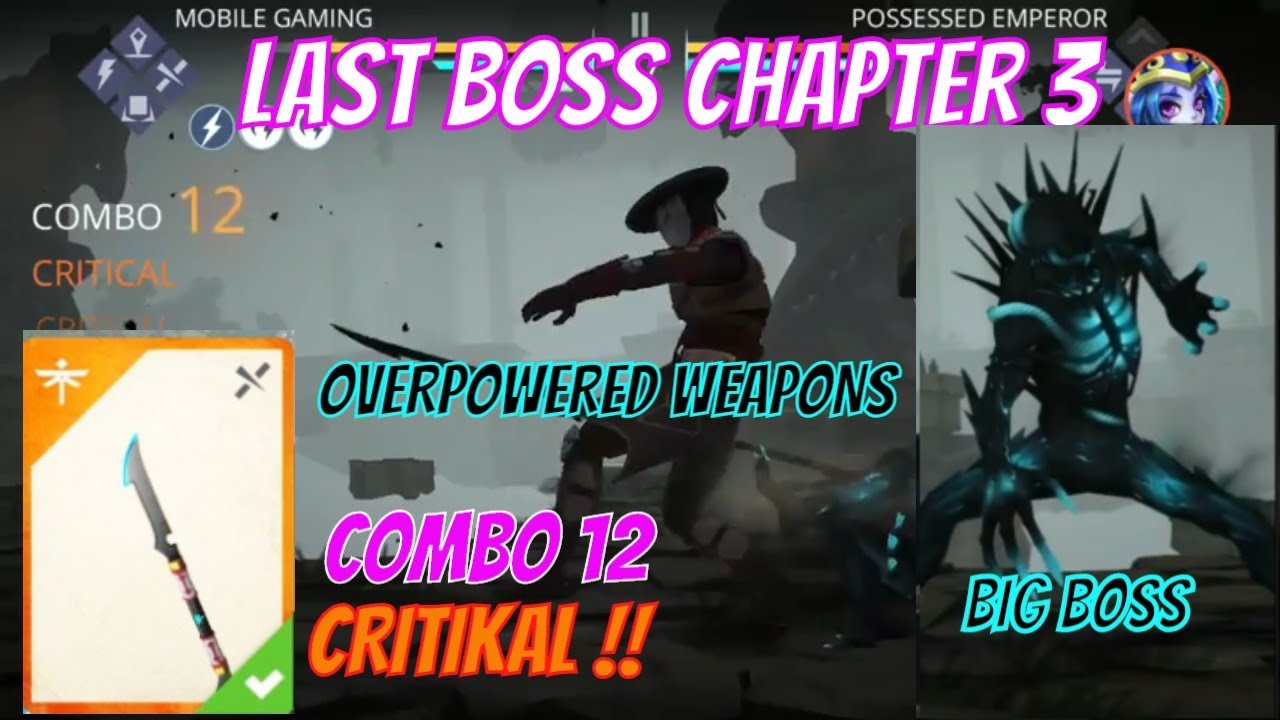 shadow fight 3 chapter 3 final boss POSSESSED EMPEROR - YouTube