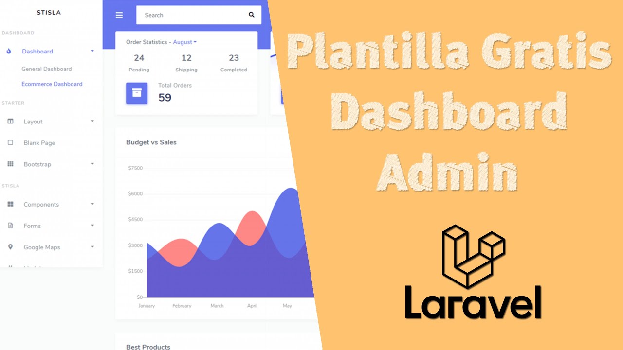 𝟬𝟱) Agregar una Plantilla Gratis para el Dashboard del Administrador en ...