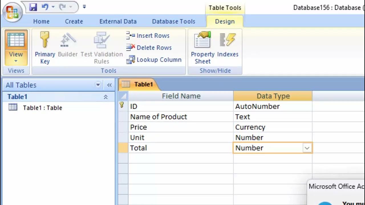 Calculated Data type in ms access is not showing in hindi@COMPUTEREXCELSOLUTION - YouTube