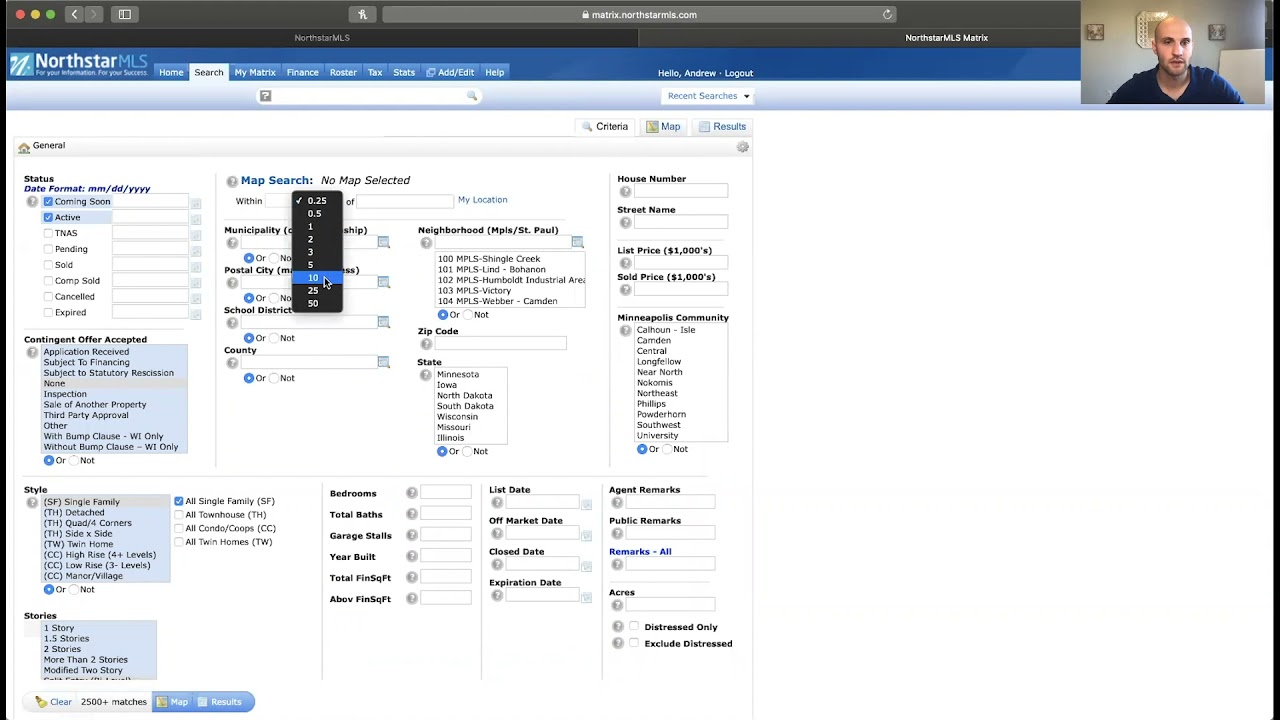 How to search for homes on NorthstarMLS website - YouTube