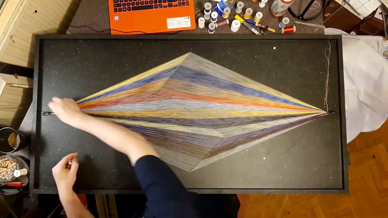 Coloured threads stopmotion artwork - YouTube