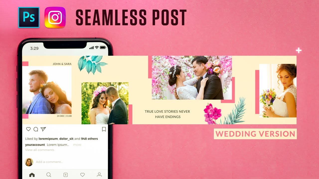 How To Create Instagram Seamless Multi Post | Photoshop Tutorial ...