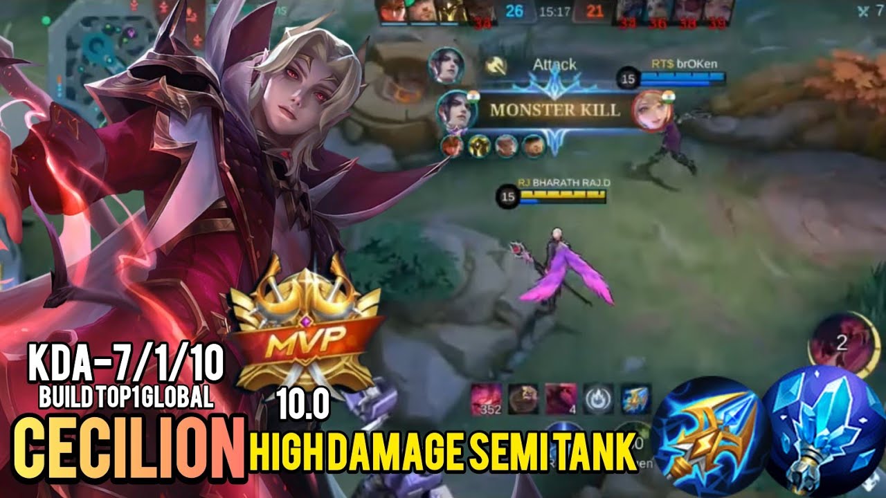 Cecilion High Damage semi tank items #mlbb #cecilion - YouTube