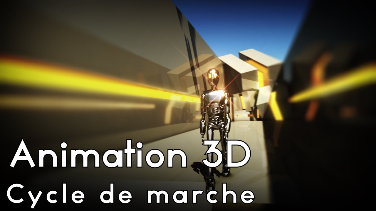 Animation 3D - Cycle de marche - YouTube