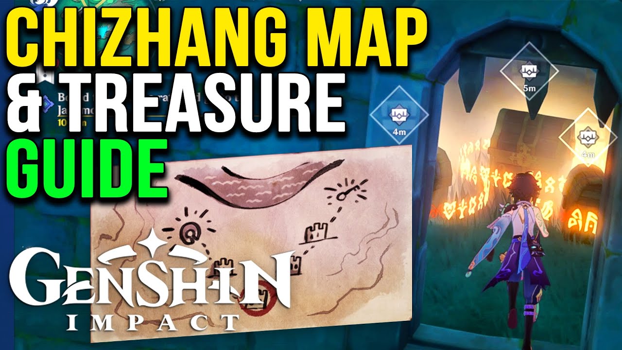Chizhang Map and Treasure location Genshin Impact - YouTube