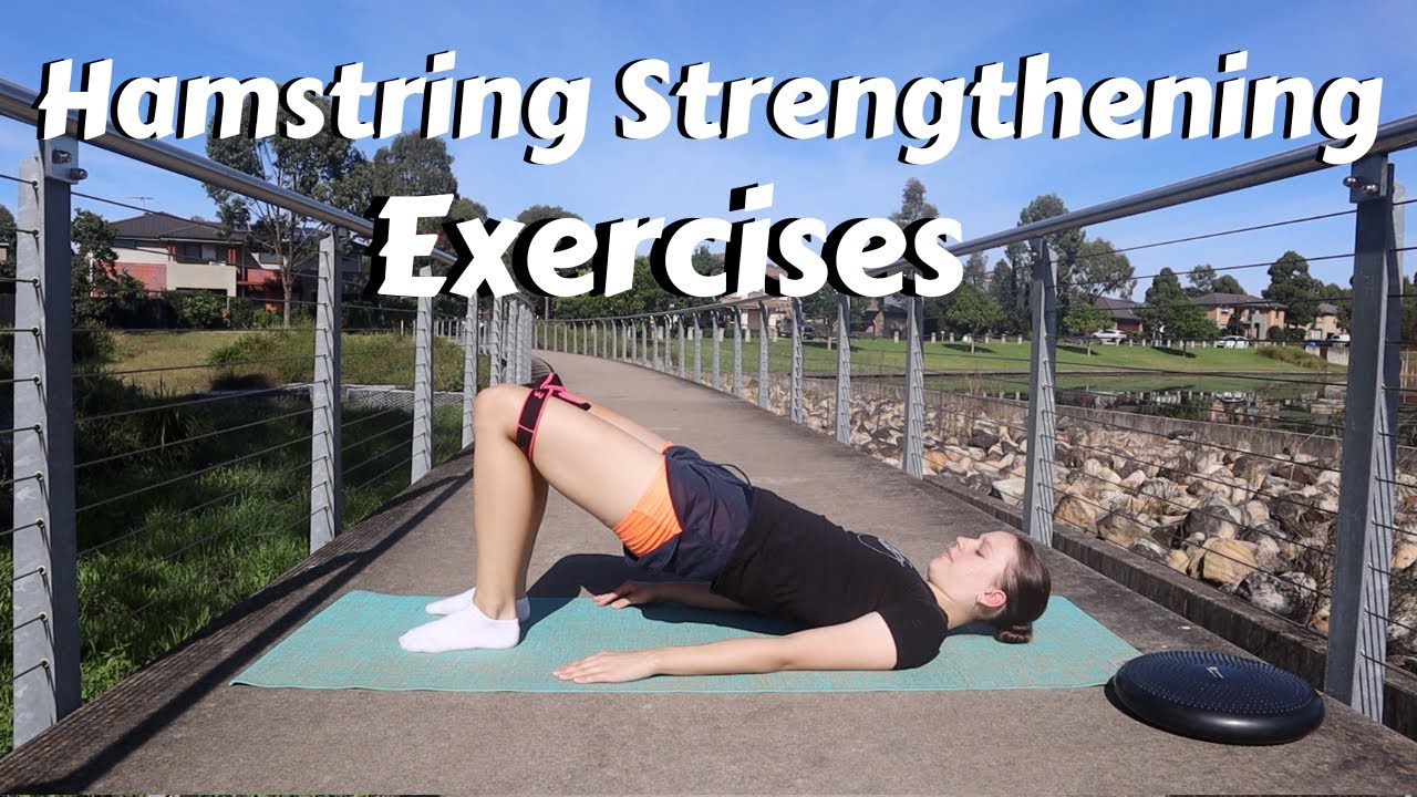 Hamstring Strengthening Routine with a Balance Disk and Resistance Band ...