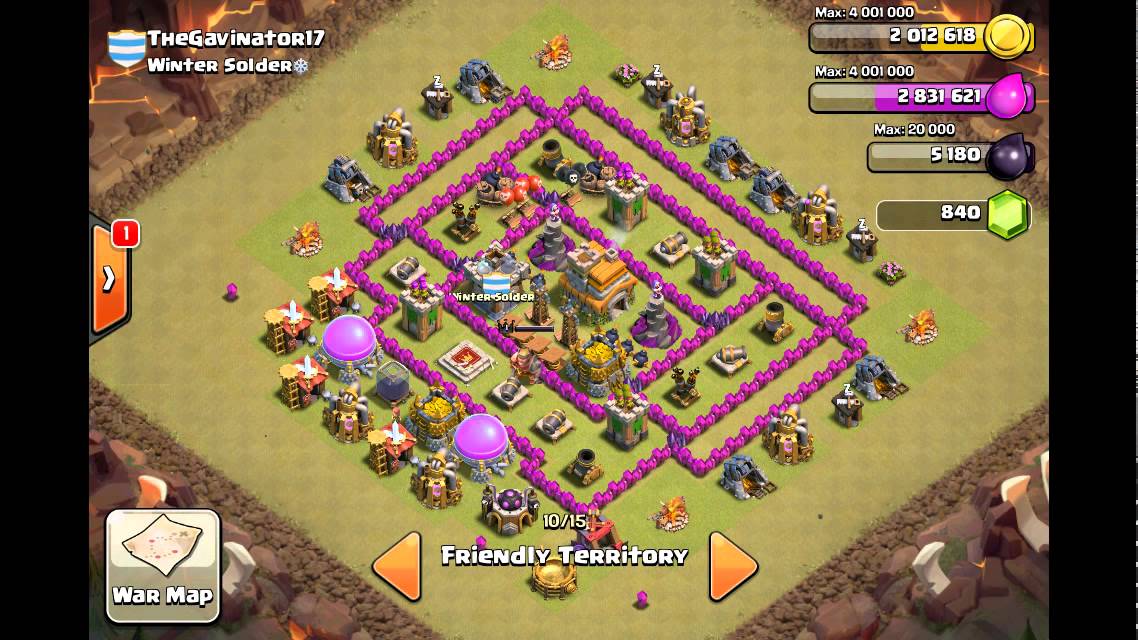 Awesome TH7 war troll base - YouTube