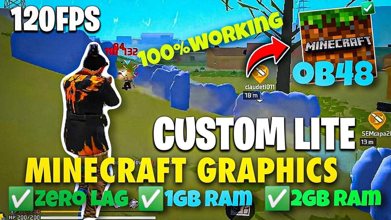 FREE FIRE MINECRAFT GRAPHICS OB48 🔥| FF BLACK SKY CONFIG | GRAFIK ...