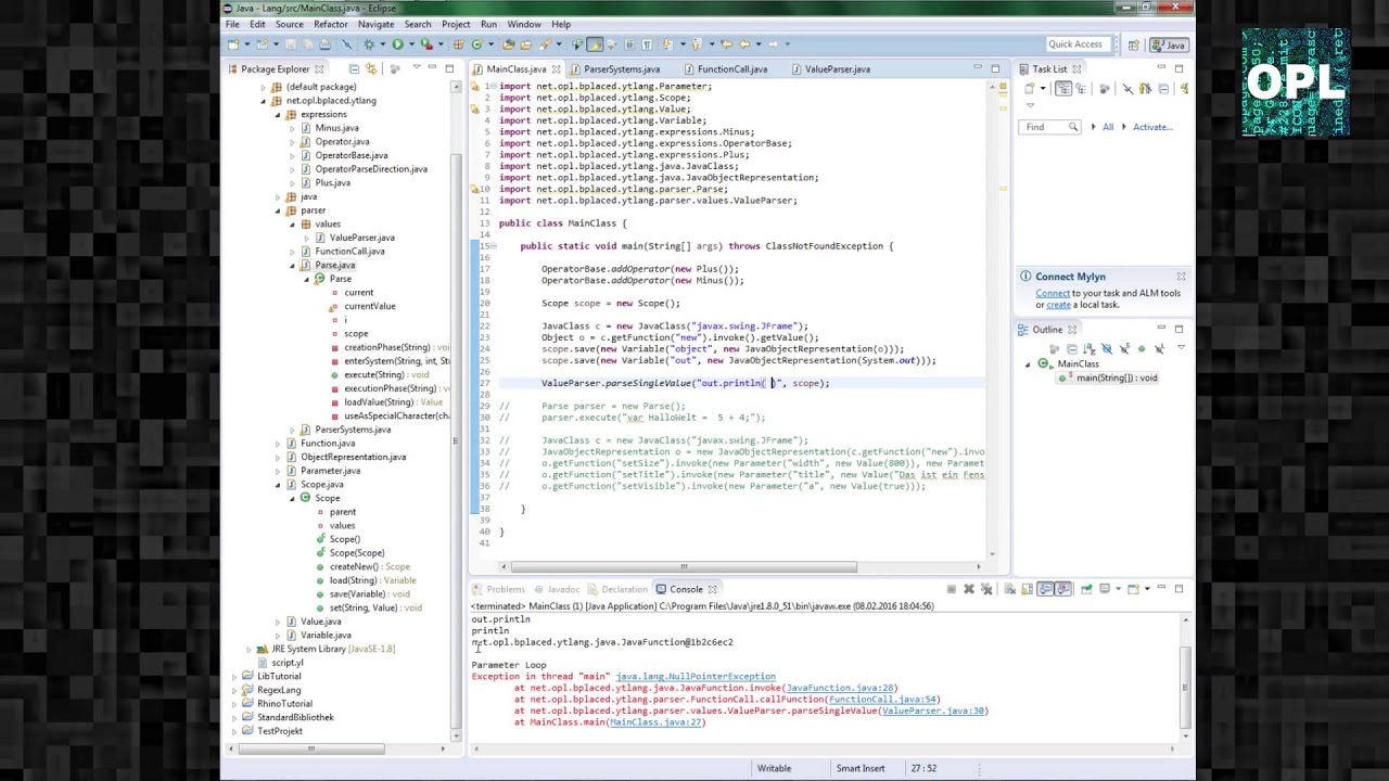 Eigene Programmiersprache erstellen [25.1] - Bugfix: Leere Parameterlisten zulassen - YouTube