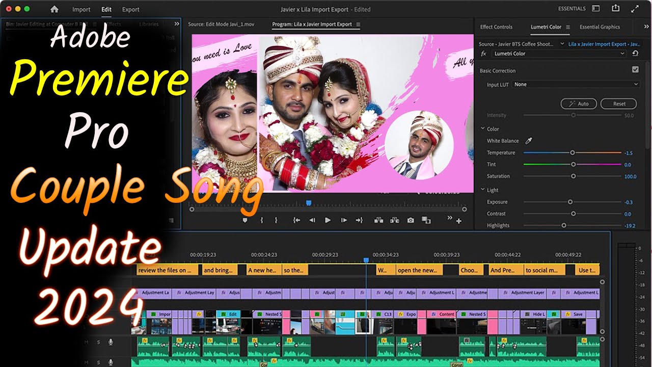 COUPLE SONG ! Adobe Premiere Pro Demo ! Adobe Premiere Pro 2024 ...