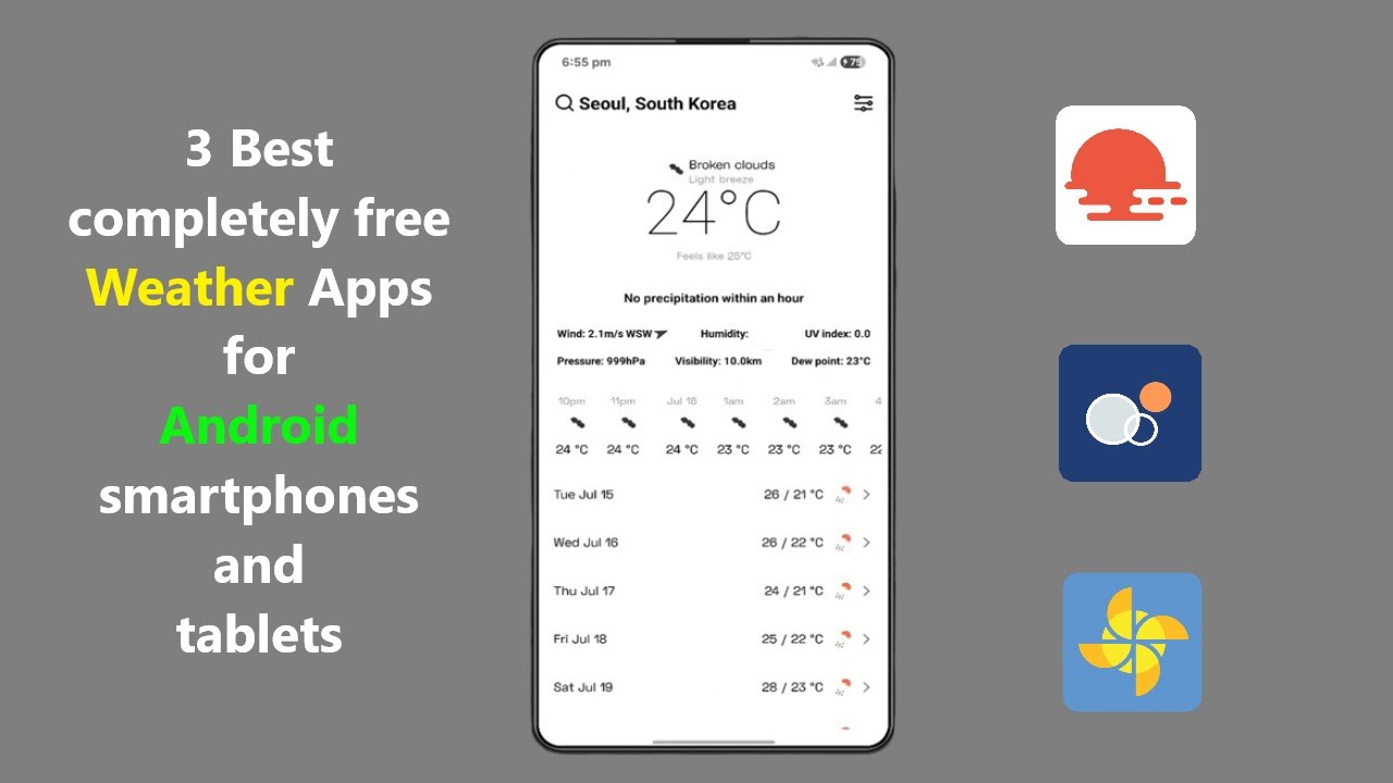 3 Best completely free Weather Apps for Android smartphones and tablets ...
