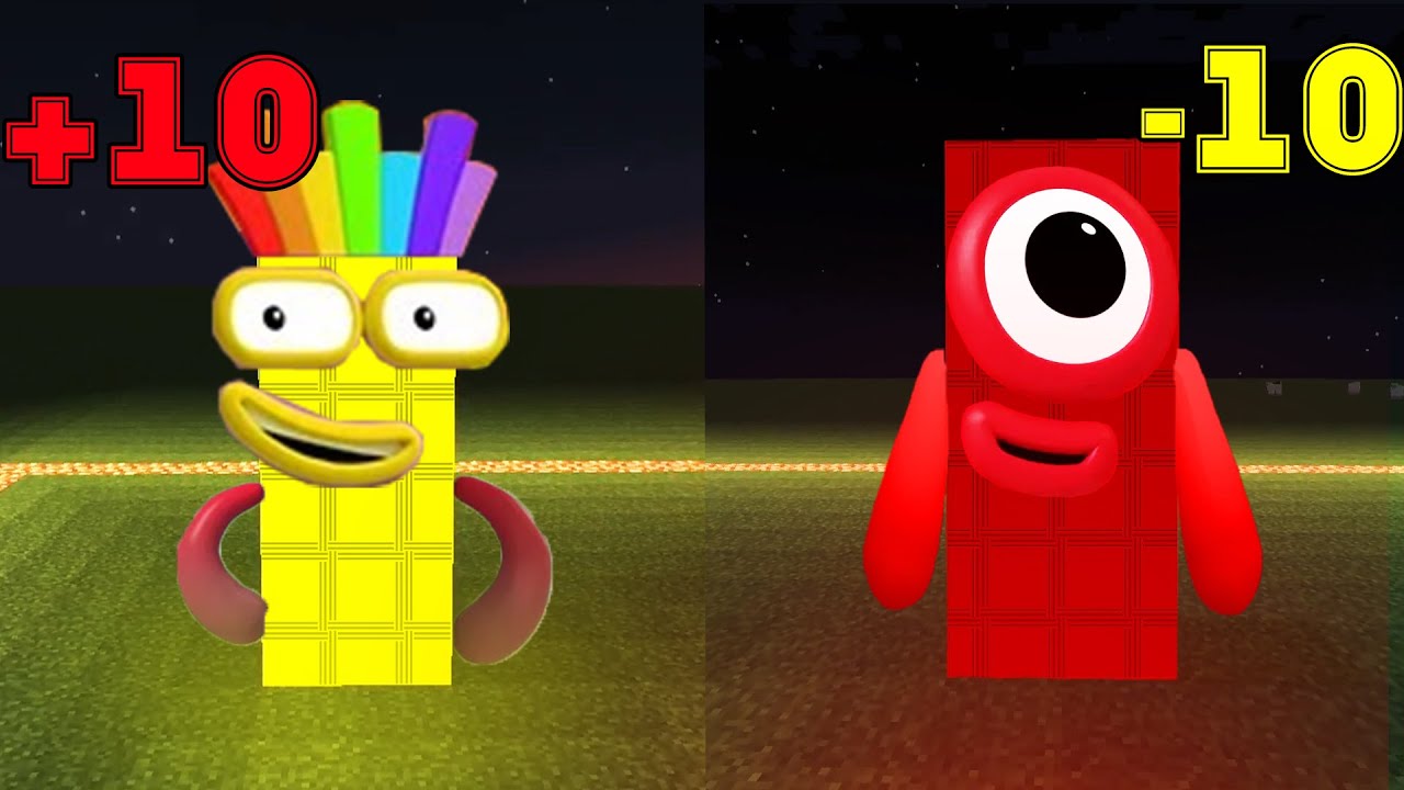 Negative Numberblocks -10 to +10 Minecraft Numberblocks - YouTube
