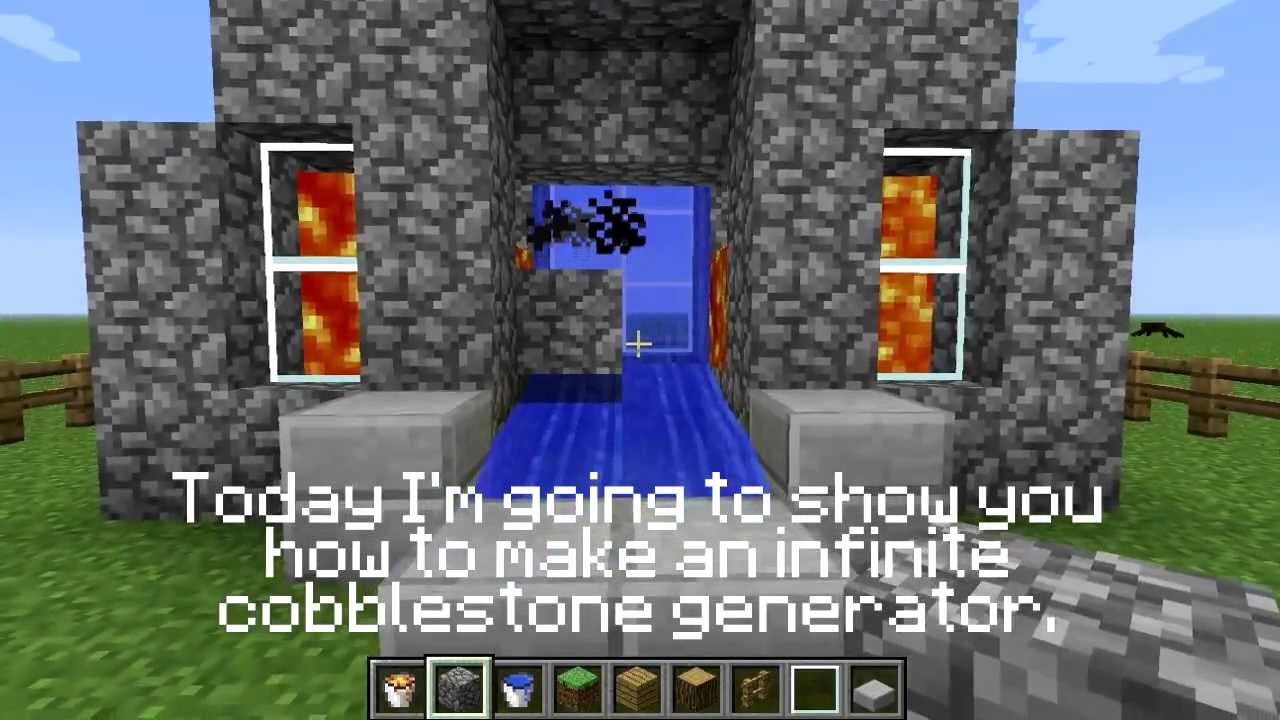 Minecraft - Cobblestone Generator Tutorial - YouTube