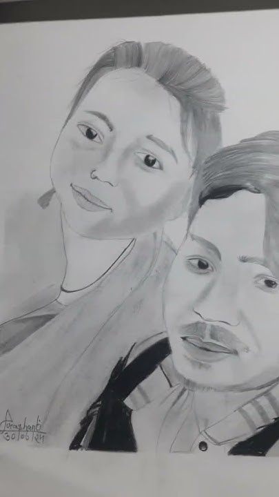 sketch cute cuple 3A size - YouTube
