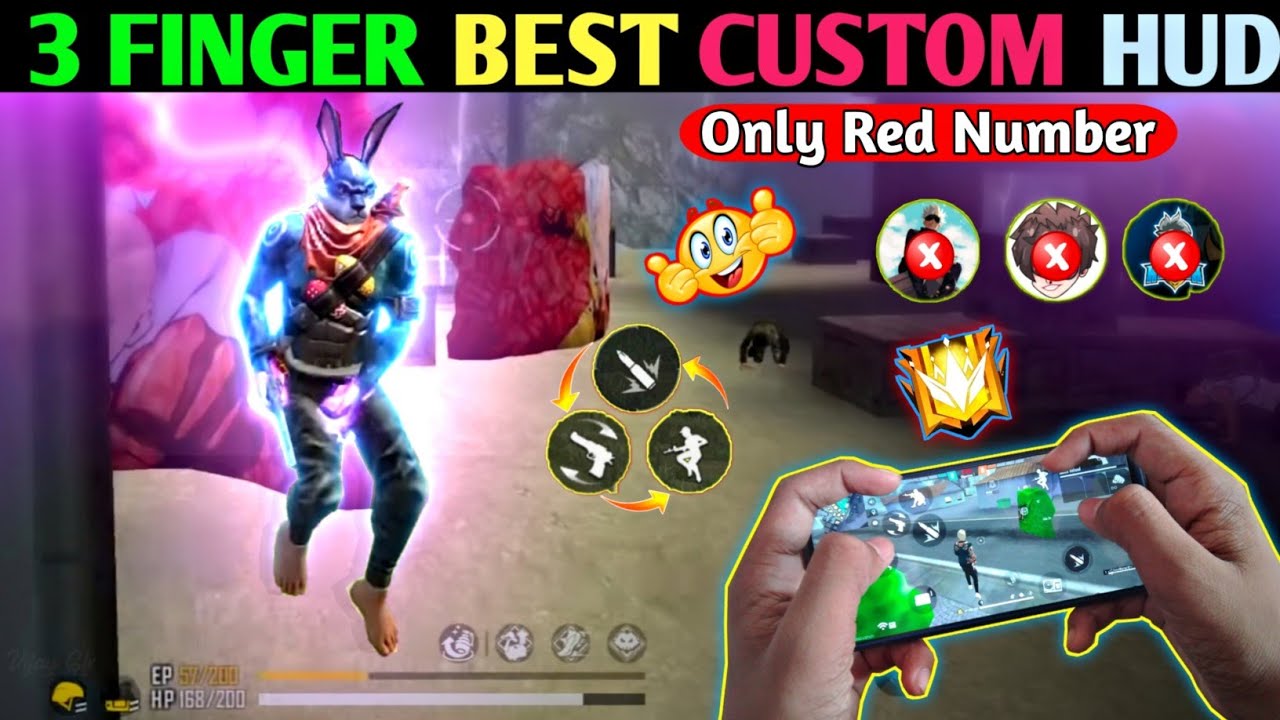3 Finger Best Movement Custom HUD | Best Custom Hud Settings In Free ...