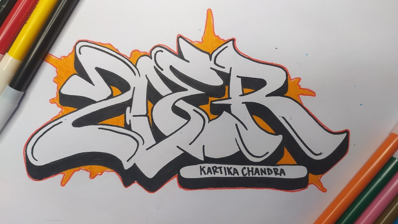 graffiti simpel hitam putih (Zder) - YouTube