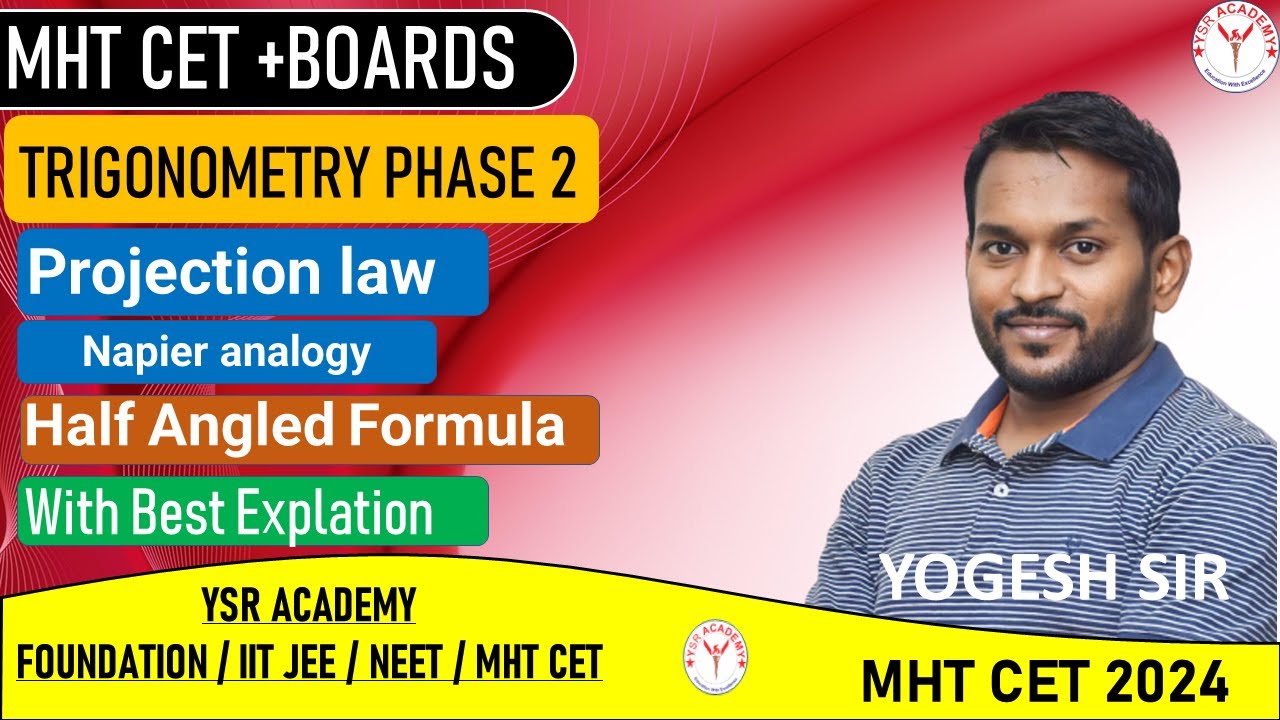 Class 12 | Maths 1 |Chapter 3 | Projection law, Napier analogy, half ...