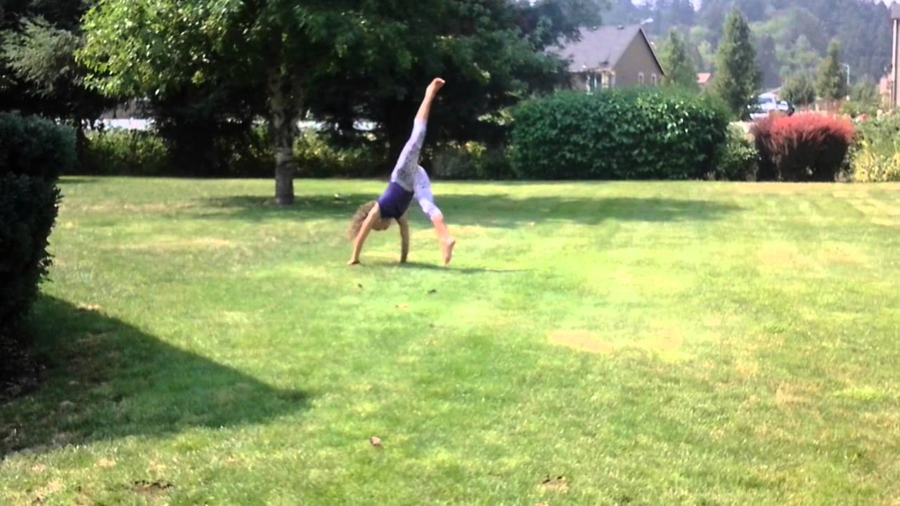 Gymnastics in the backyard - YouTube