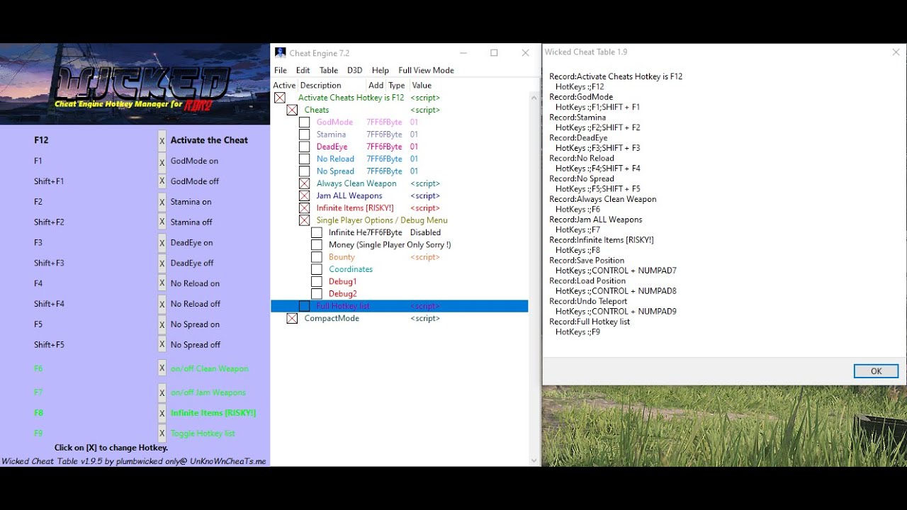Бесплатная таблица для Red Dead Online (чит) "Wicked Menu" [Cheat ...