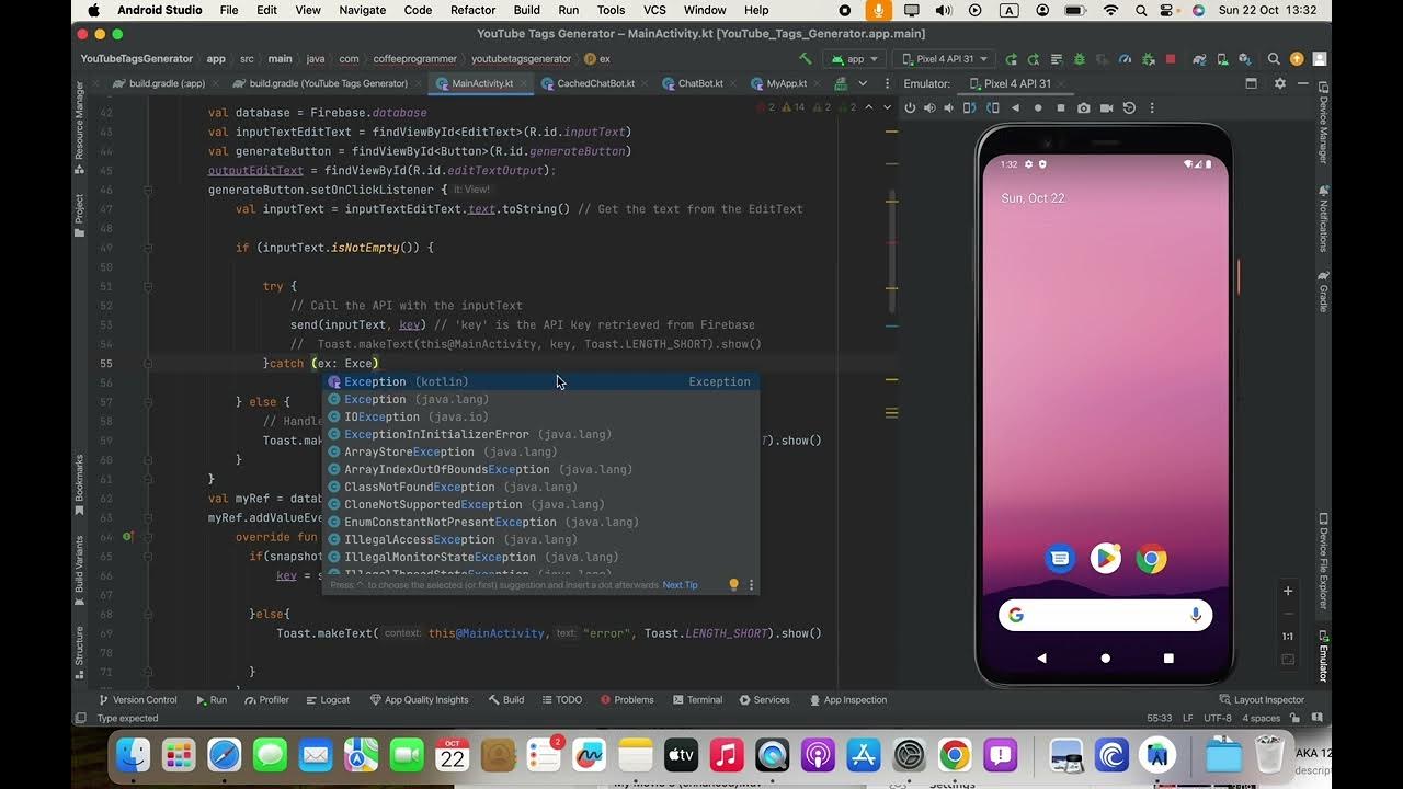 How to use Try Catch statement in Kotlin Android - YouTube