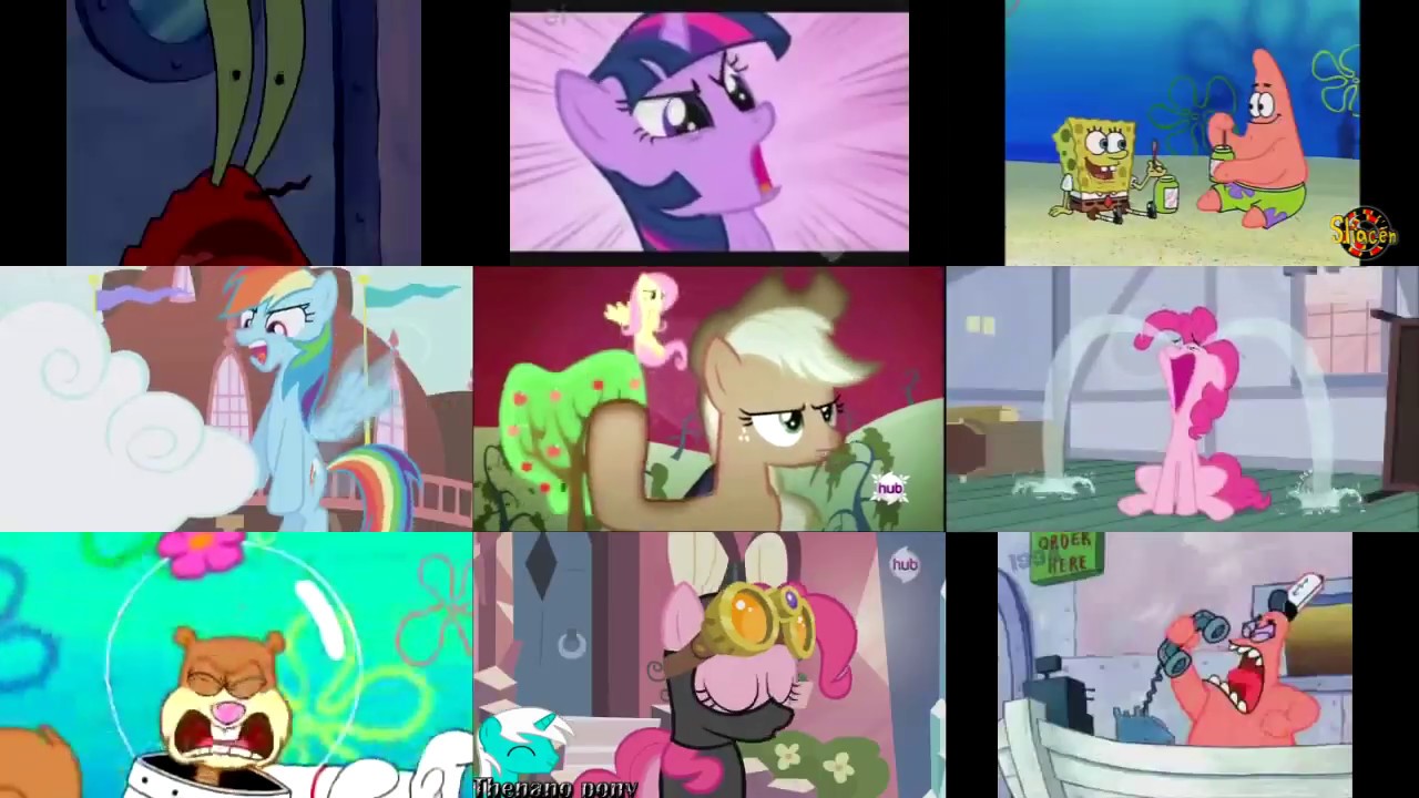 sparta remix nineparison spongebob vs my little pony - YouTube