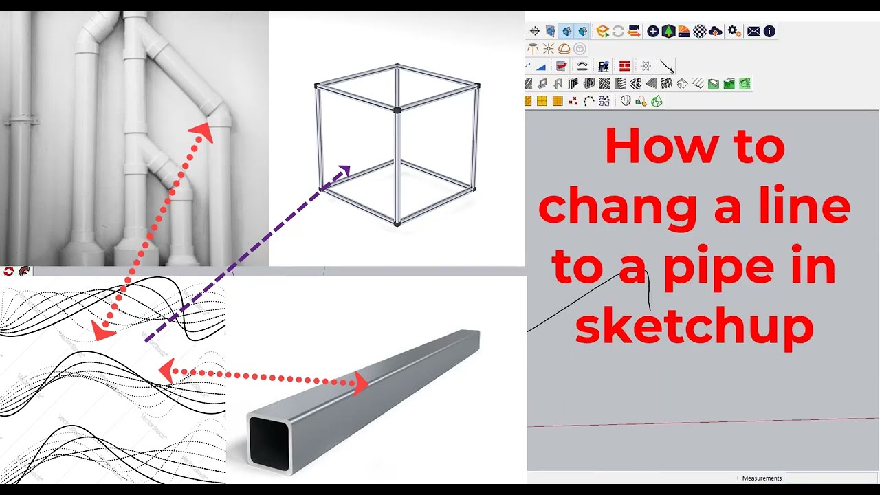 How To Change A Line To Pipe In Sketchup With Using JHS Power Plugin How To Change A Line To Pipe In Sketchup With Using JHS Power Plugin