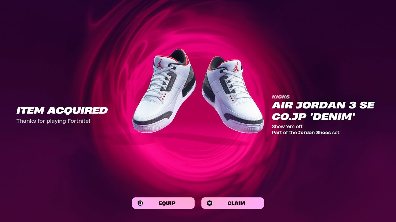 How to Get Air Jordan 3 SE Co.Jp 'Denim' Kicks NOW FREE In Fortnite ...