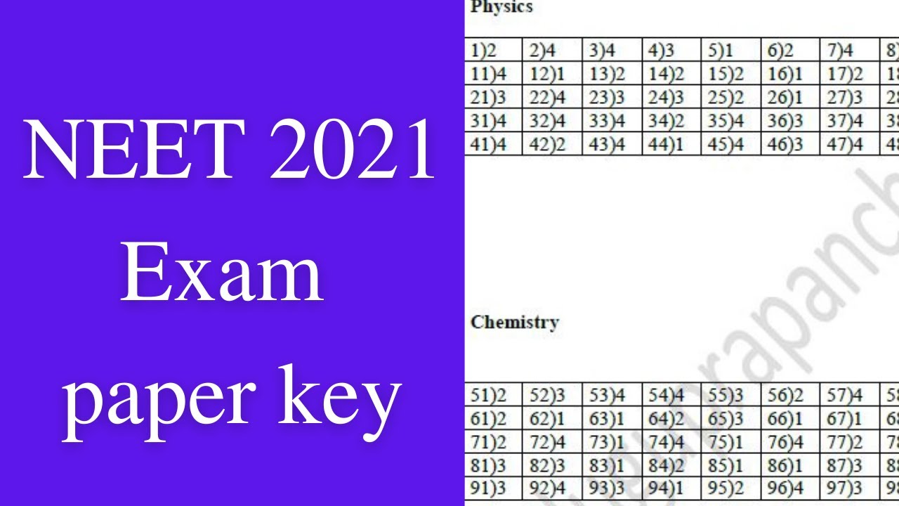 NEET 2021 key | NEET 2021 answer key | NEET 2021 key sheet | NEET 2021 ...