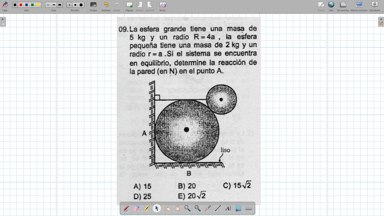 Ejercicio 2- Estática( Fuerza normal sobre 2 esferas tangentes) - YouTube