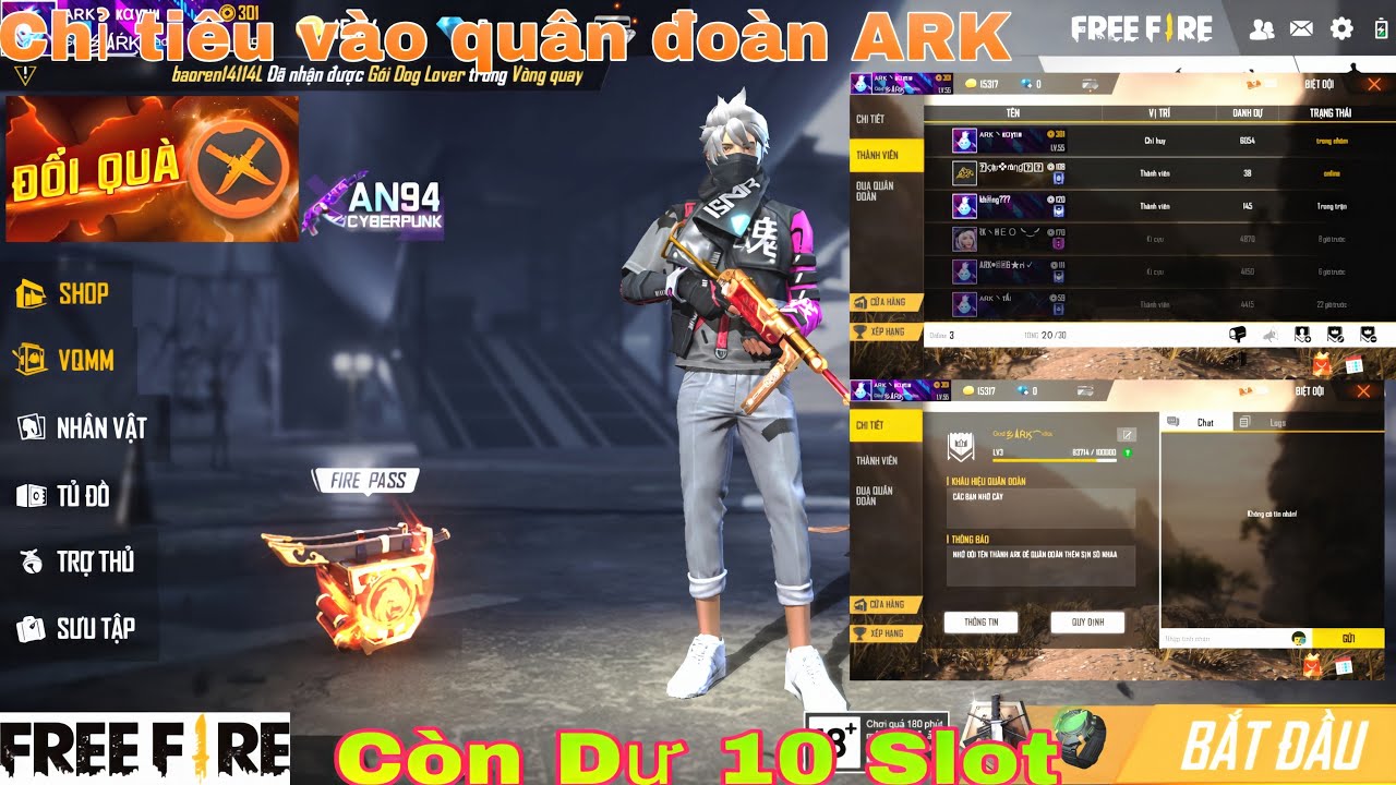 (Free Fire) Review 1 tí về quân đoàn , chỉ tiêu để vào quân đoàn ARK ...