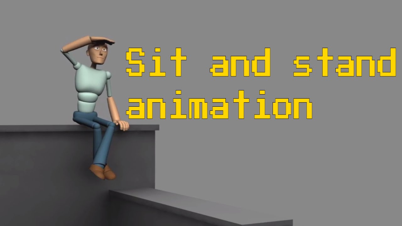 sit and stand animation - YouTube