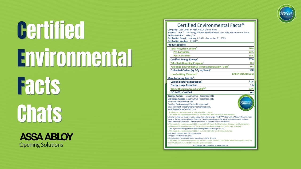 Certified Environmental Facts Chats - Ceco Door, an ASSA ABLOY Group ...