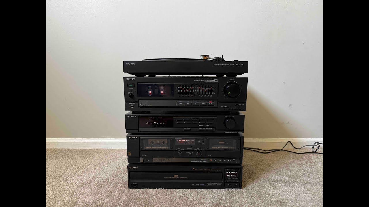 Sony Home Stereo System TC-W301 Deck, ST-JX301 Tuner, TA-AX301 Amp, CDP ...