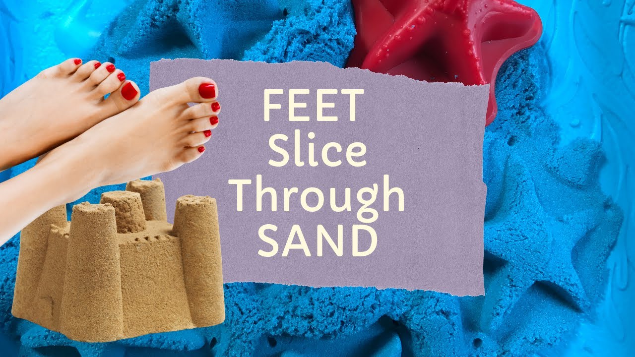 Kinetic Sand Sliced by FEET, oddly satisfying - YouTube