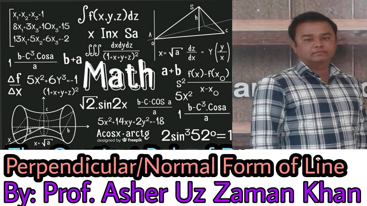 Perpendicular/Normal form of a Straight Line|Explained in English/Urdu ...
