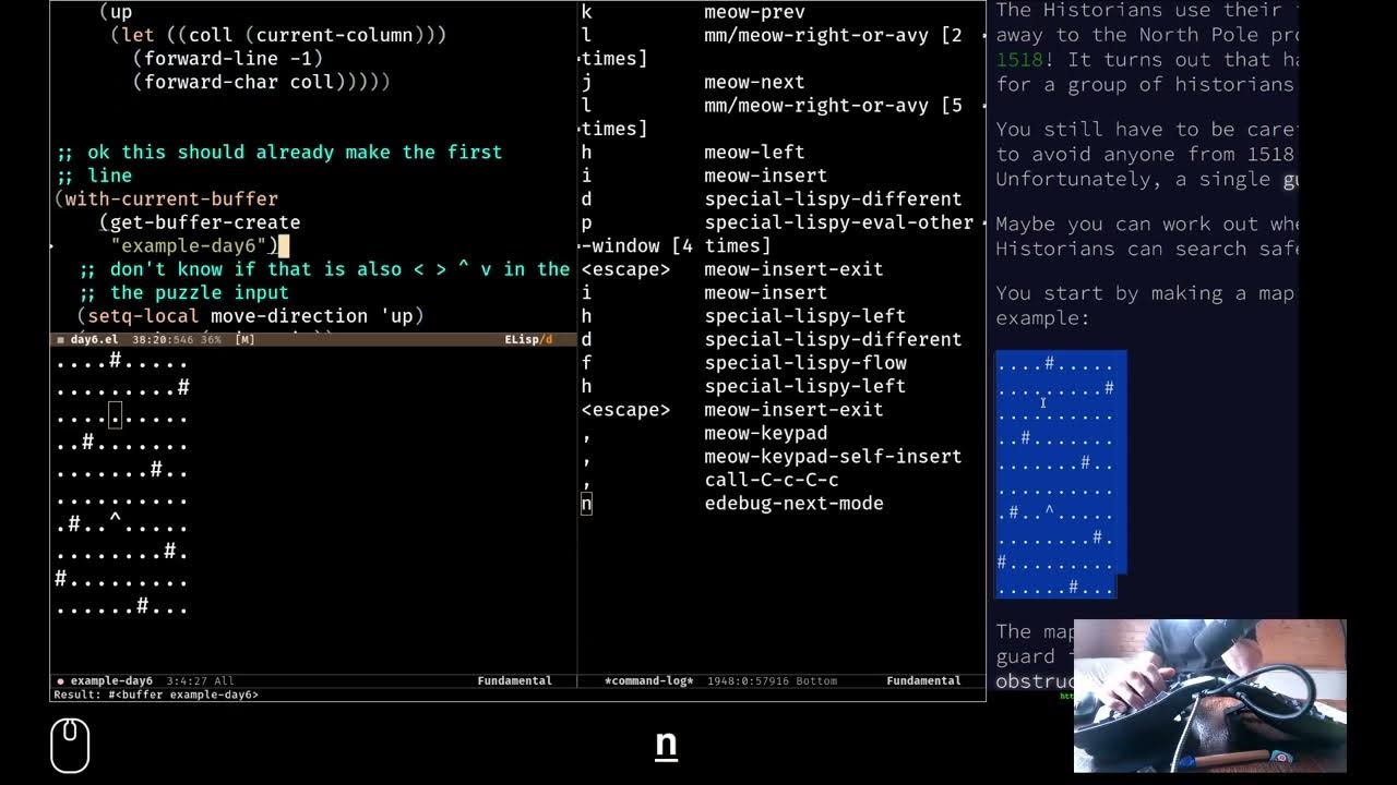 ASMR Livecode | Advent Of Code Day 6 In Emacs Lisp! - YouTube
